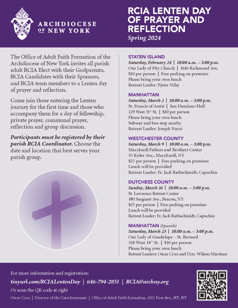 RCIA Lenten Day of Prayer and Reflection: Westchester County ...
